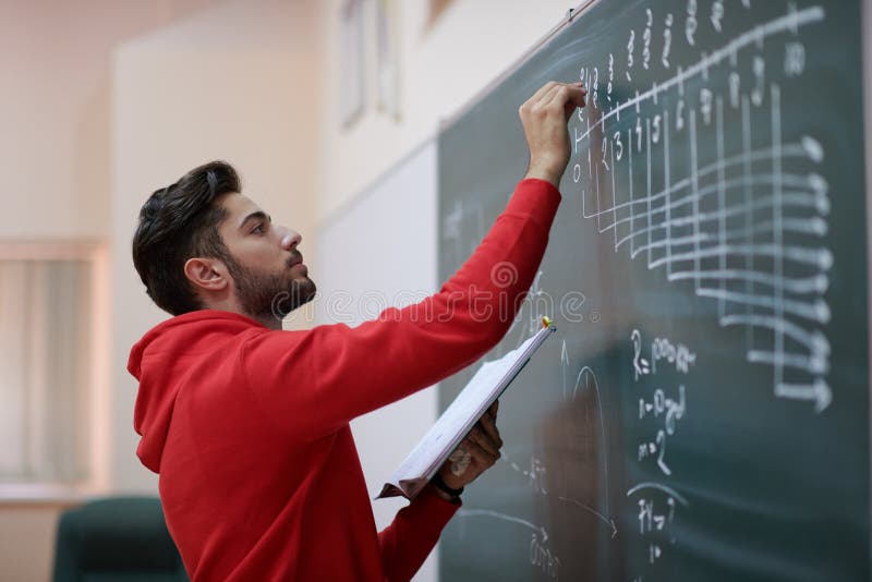 The Student Does the Task on the Board Stock Photo - Image of student ...