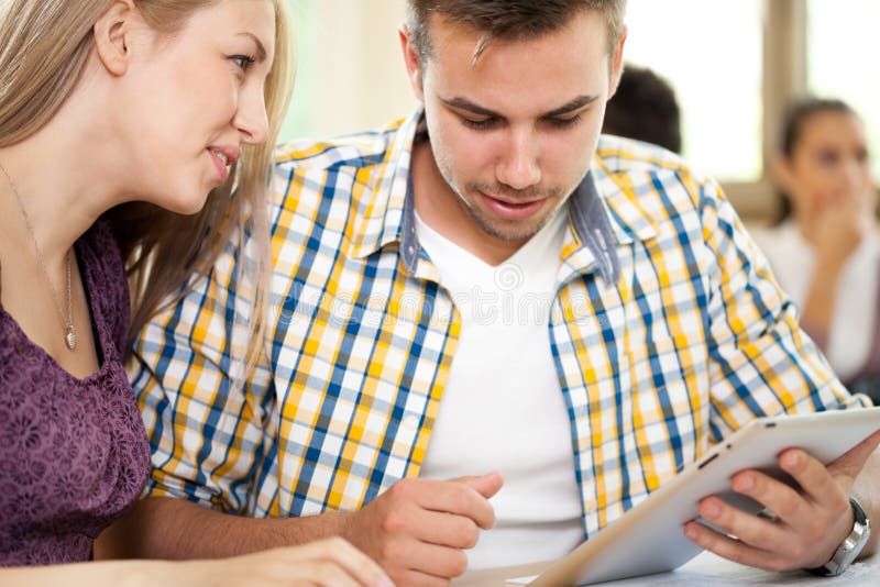 Student Using Digital Tablet Stock Image - Image of girl, learning ...