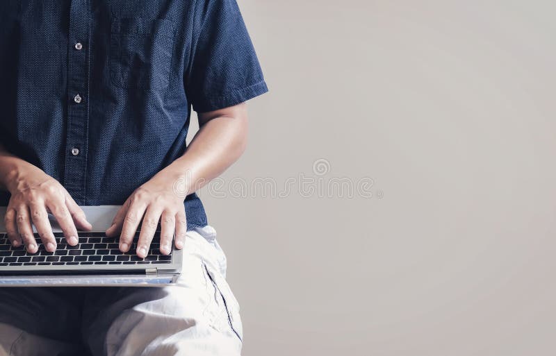 A Student Using Laptop for Online Learning Class at Home Stock Image ...