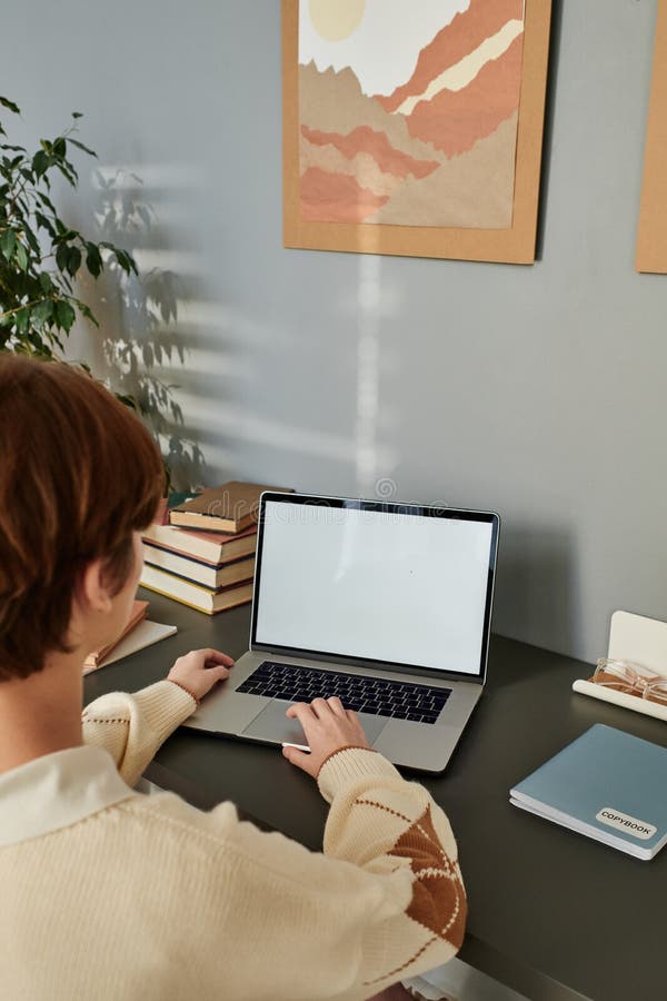 Student using laptop stock photo. Image of creativity - 245952882