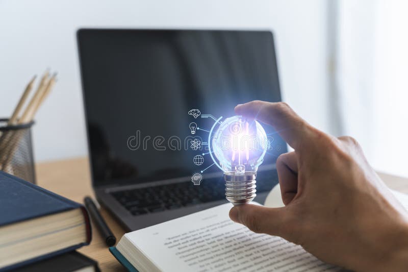 Student Using Laptop for Reading or Writing Book or Textbook. Success ... Student Using Laptop for Reading or Writing Book or Textbook. Success ...