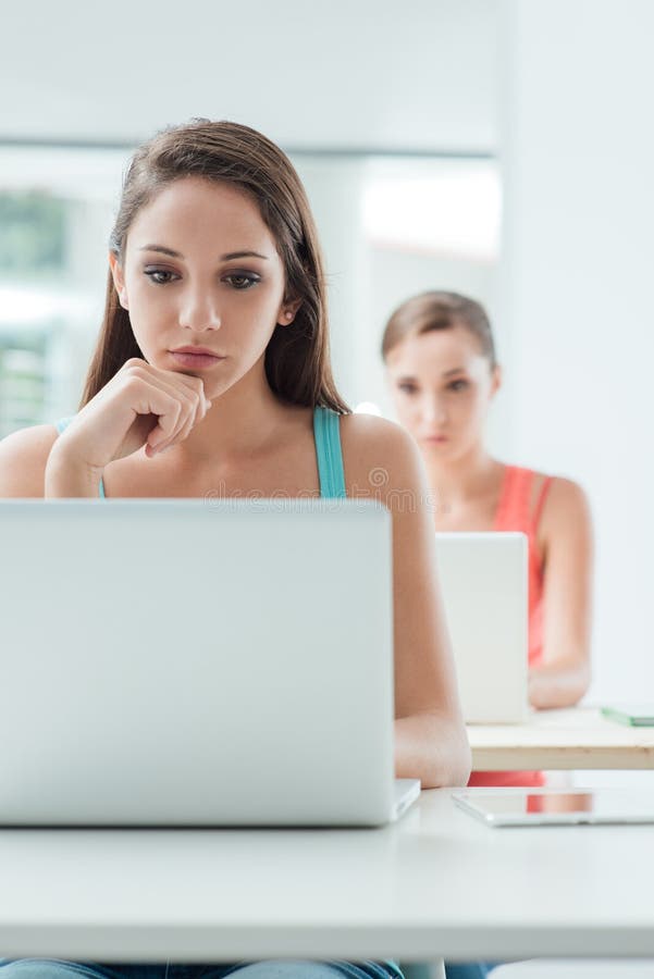 Student Using Laptops in the Classroom Stock Photo - Image of classroom ...