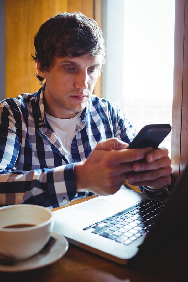 Student using mobile phone stock photo. Image of knowledge - 77852620