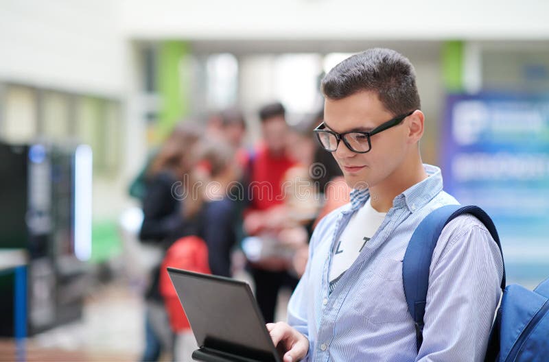Student Using Modern Technology in School Stock Photo - Image of ...