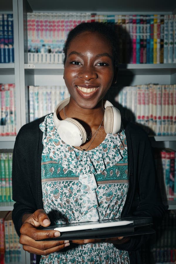 Student Using Tablet PC in the Library Stock Image - Image of knowledge ...
