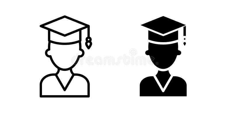 Student vecor icon set stock vector. Illustration of gown - 340789057