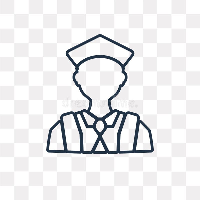 Student Vector Icon Isolated on Transparent Background, Linear S Stock ...