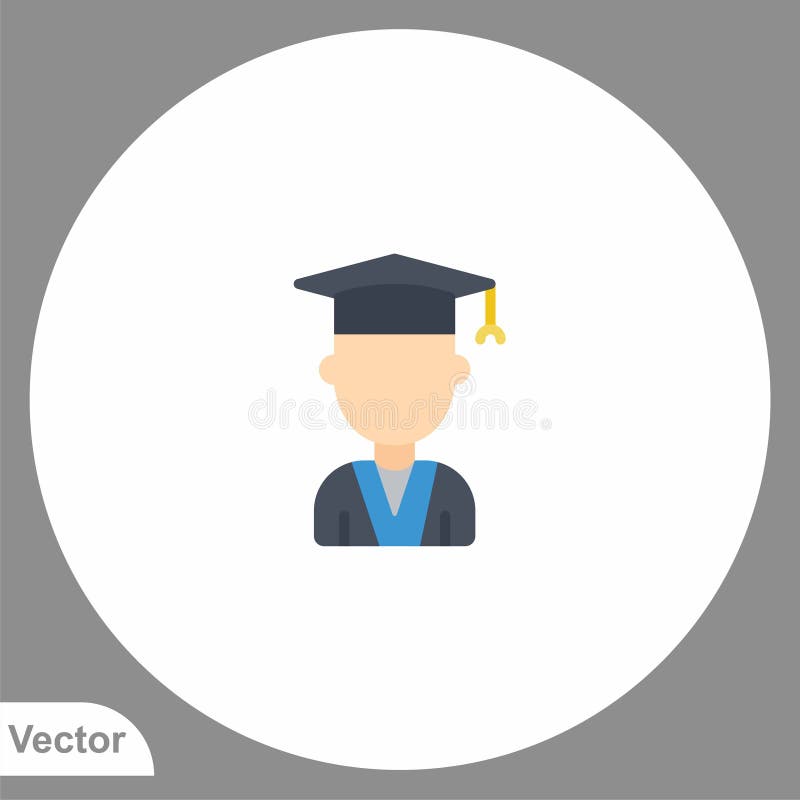Student Vector Icon Sign Symbol Stock Vector - Illustration of black ...