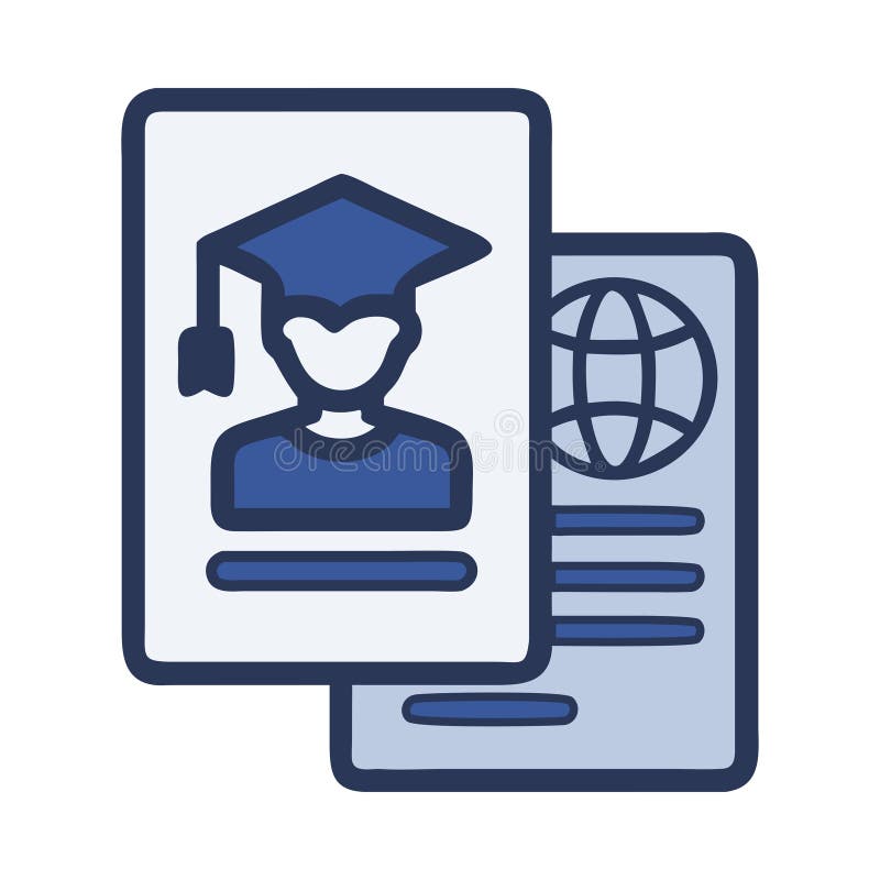 Student Visa Admission Form Icon Stock Illustration - Illustration of ...