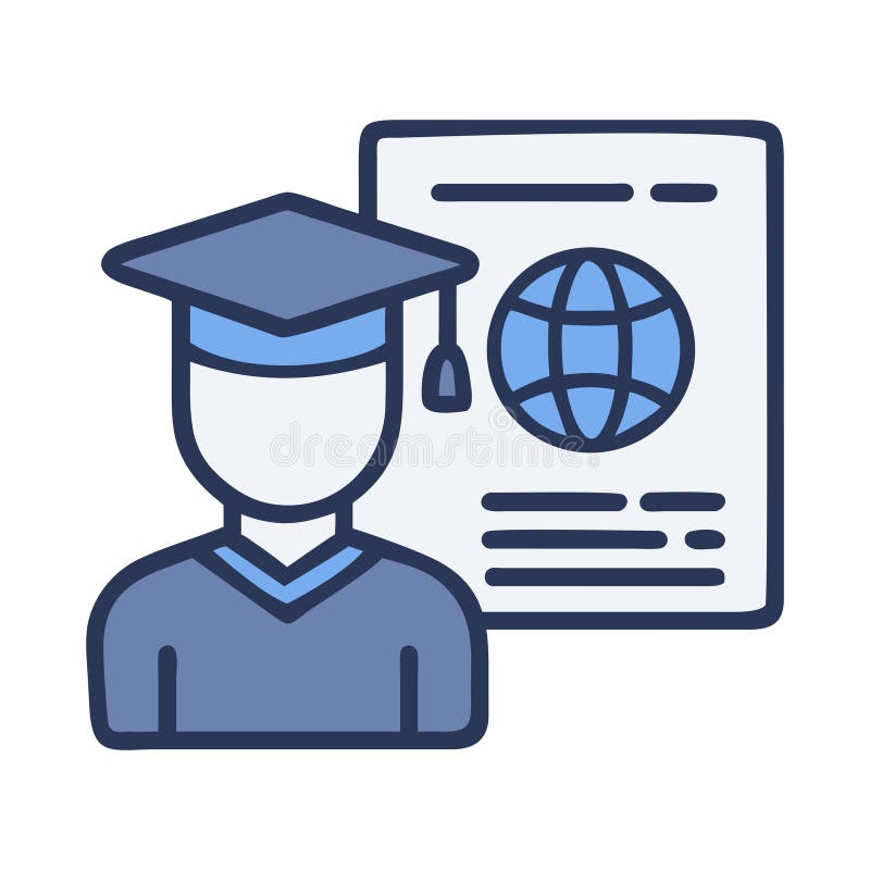 Student Visa Graduate Approval Icon Stock Vector - Illustration of ...