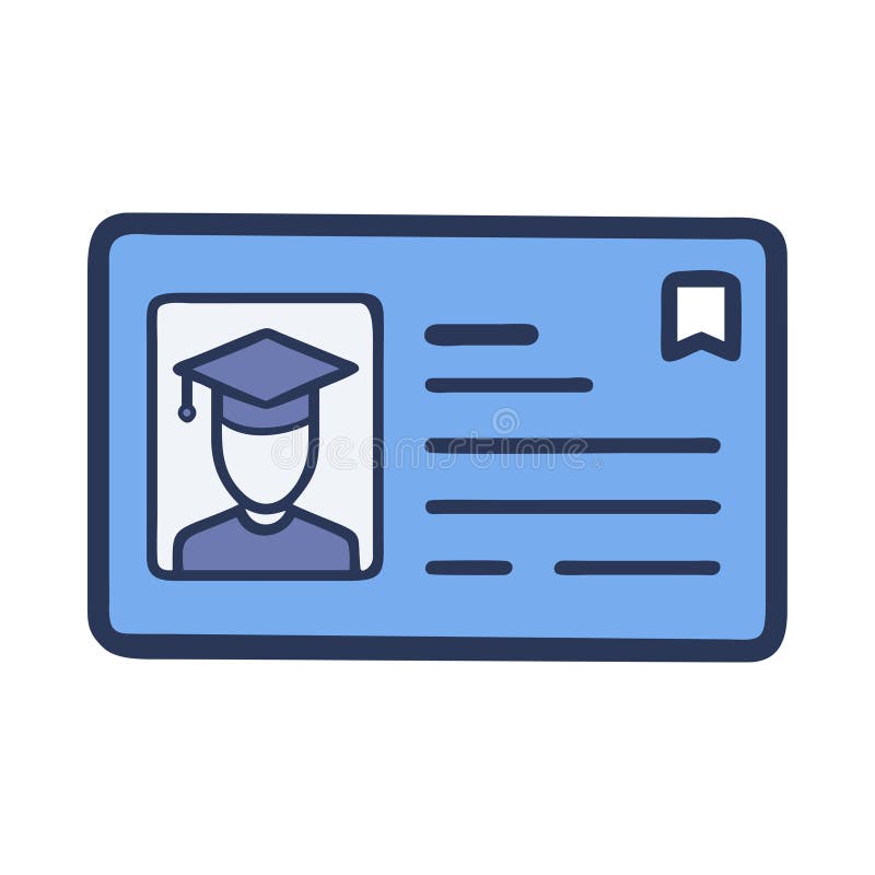 Student Visa ID Card Icon stock vector. Illustration of immigration ...