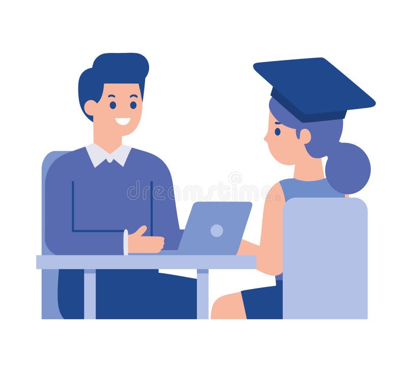 Student Visa Interview Consultation Stock Vector - Illustration of ...