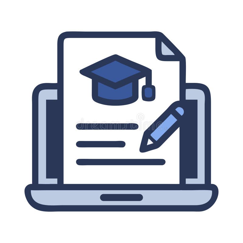 Student Visa Official Documents Icon Stock Vector - Illustration of ...