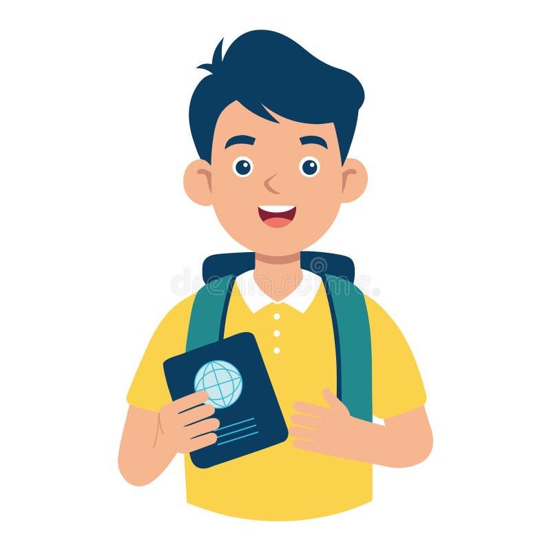 Student Visa Passport Study Stock Vector - Illustration of isolated ...