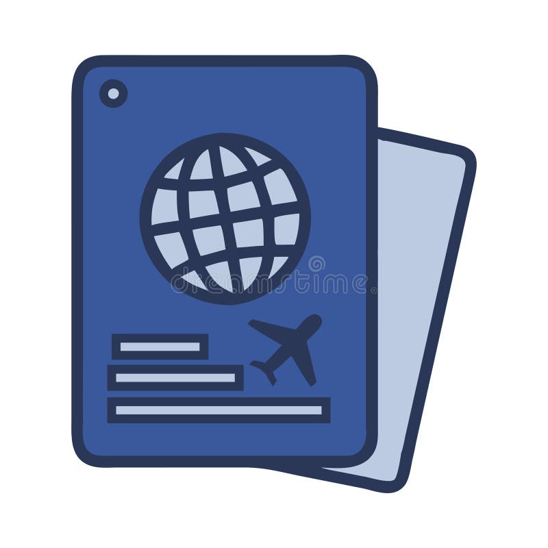 Student Visa Travel Document Icon Stock Vector - Illustration of ...