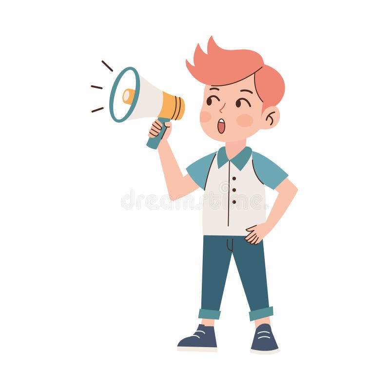 Student voice boy stock illustration. Illustration of voice - 370007207