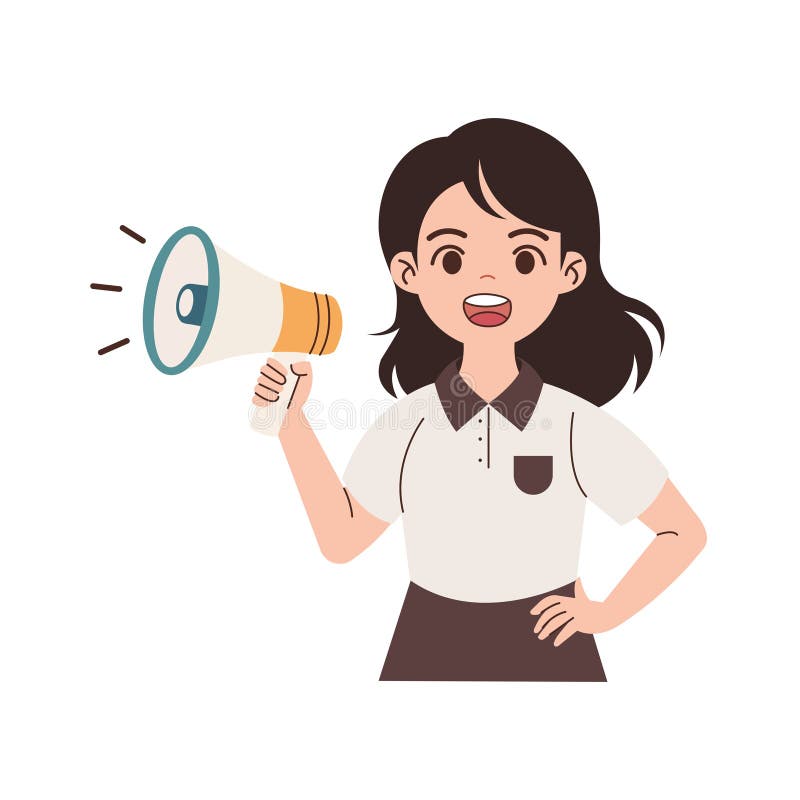 Student voice confident stock illustration. Illustration of student ...