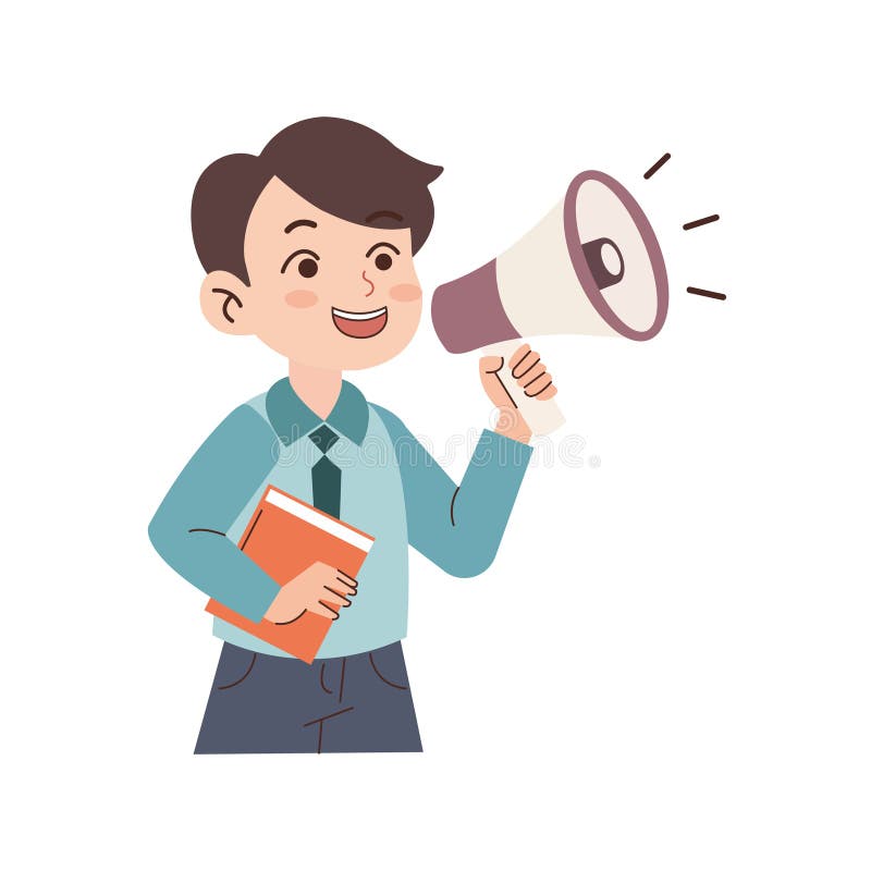 Student voice speech stock illustration. Illustration of confident ...