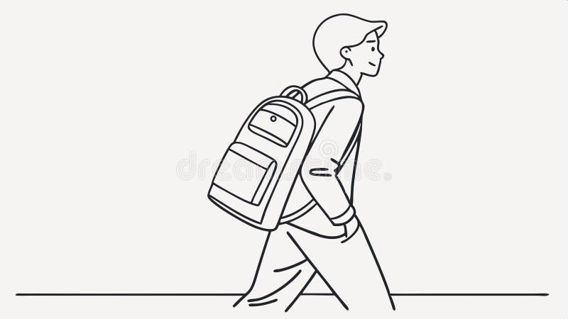 Student Walking with Backpack Carrying Books Learning Vector Design Generative AI Stock Vector ...