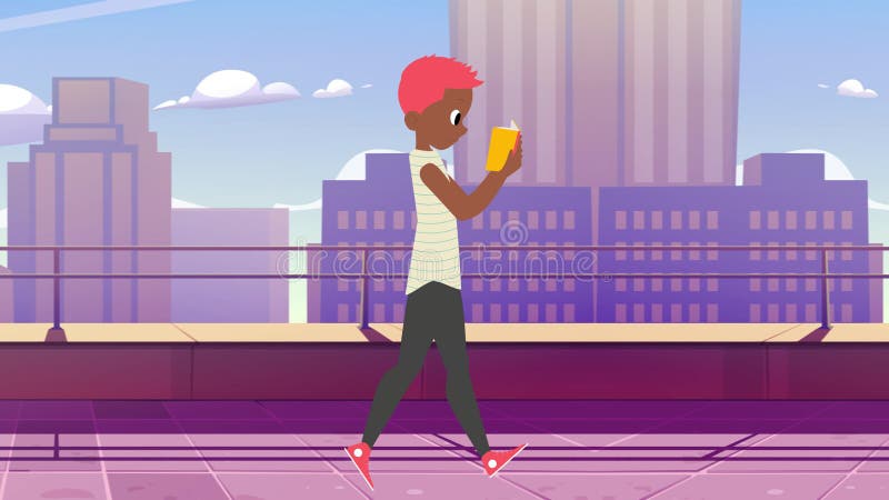 Student Walking with a Book Animation 4K Stock Footage - Video of ...