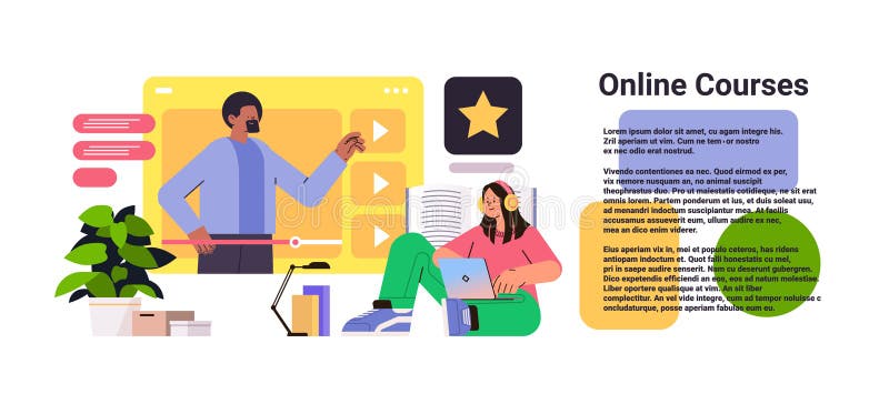 Student Watching Lecture Recordings Podcast Courses Audio Video ...