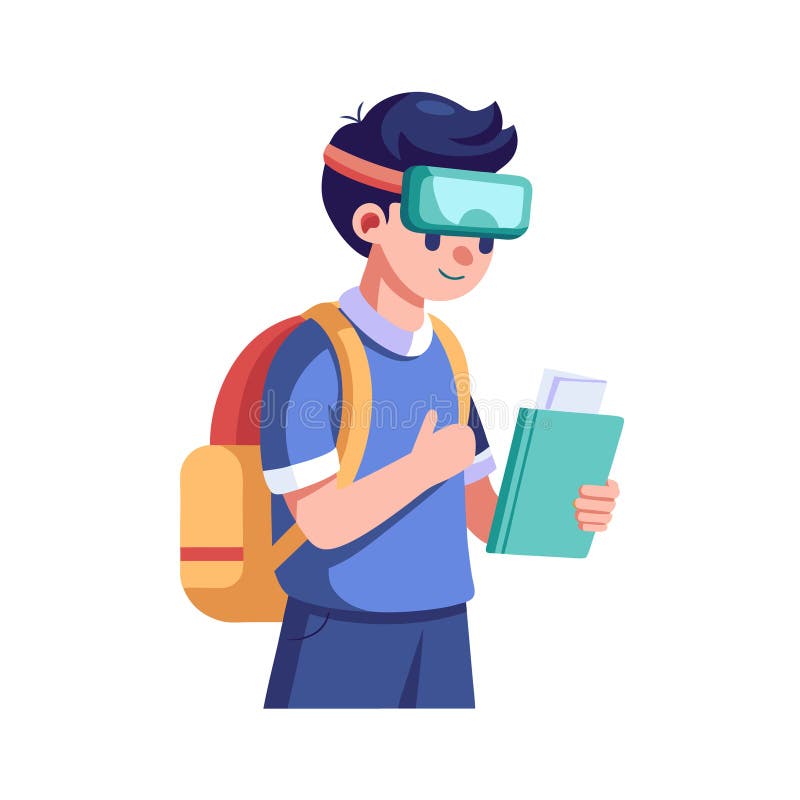 Student Wearing VR Headset Reading Book: Exploring the Convergence of ...