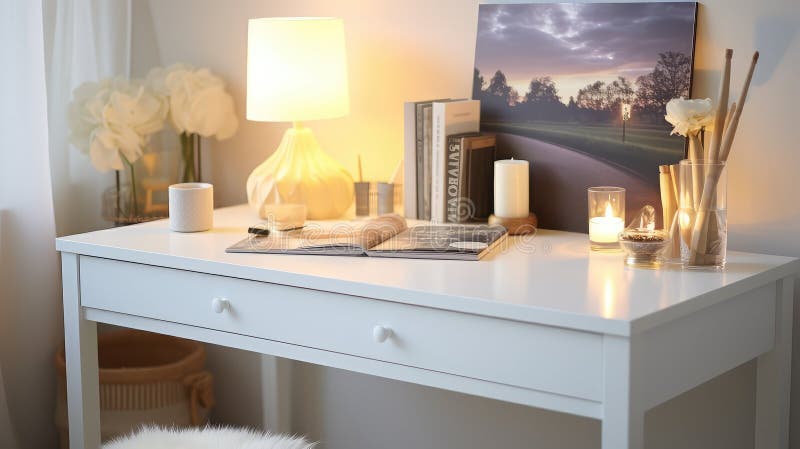 Student white desk stock illustration. Illustration of desk - 371850176