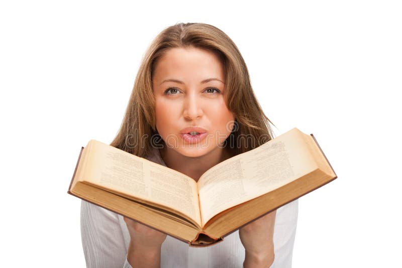Student woman with book stock image. Image of isolated - 19178483