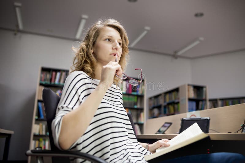 Student Wondering Thinking Something Holding Glasses Hand Stock Photos ...