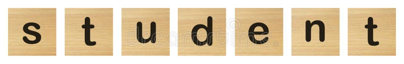 Student Word with Wood Blocks on White Stock Image - Image of font ...