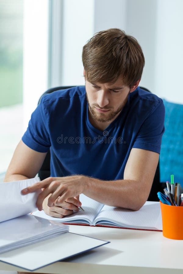 Student during work stock image. Image of handsome, person - 44718129