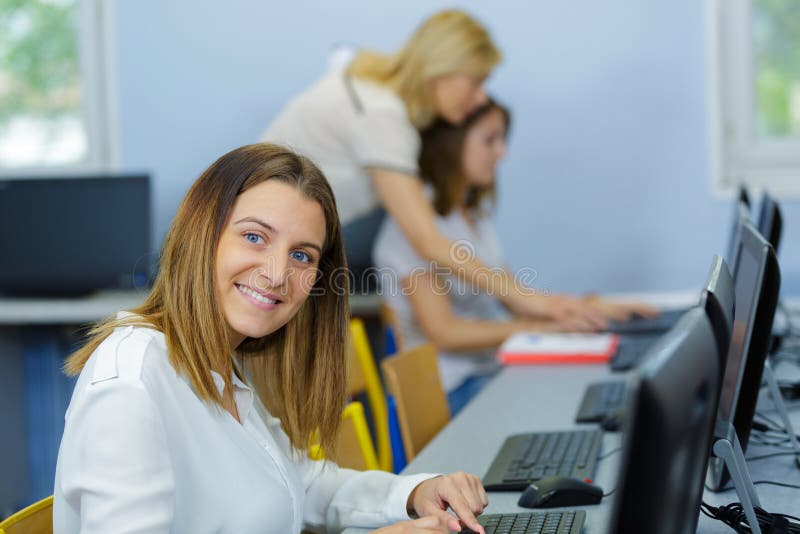 It student with work stock photo. Image of smiling, interior - 261511632