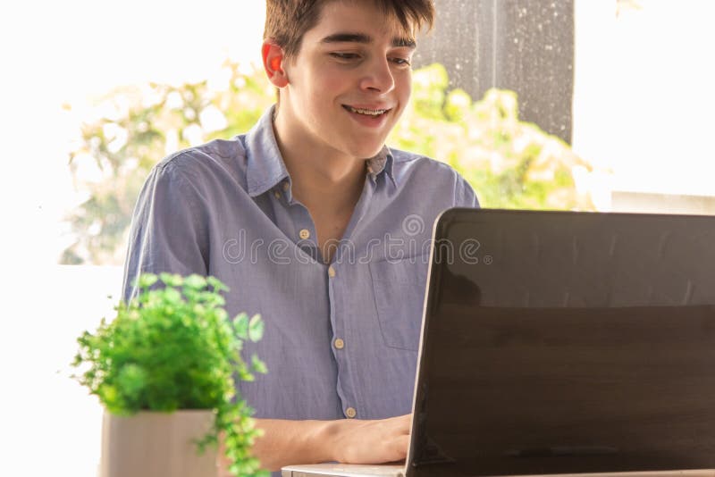 Student Working with Computer Stock Image - Image of design, notebook ...
