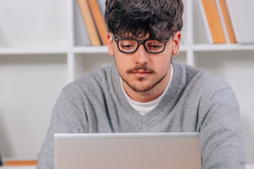 Student Working with Computer Stock Photo - Image of campus, studies ...