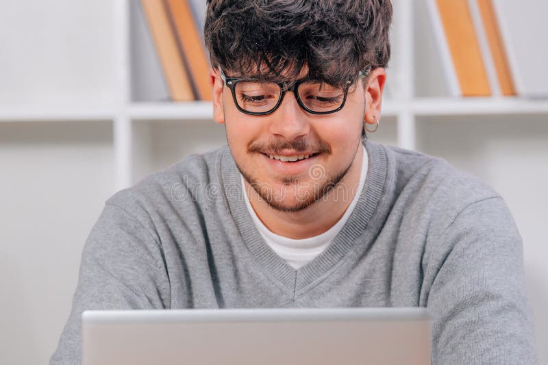 Student Working with Computer Stock Photo - Image of laptop, homework ...