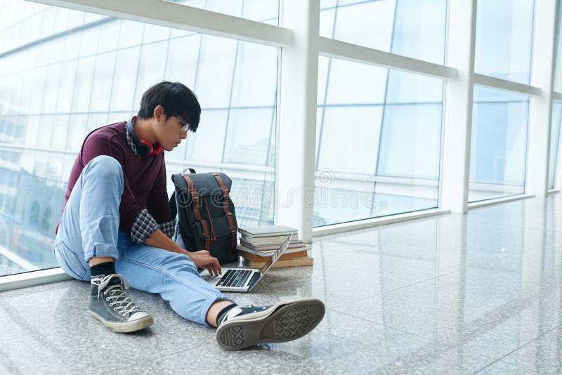 Student Working on Computer Stock Image - Image of technology, young ...