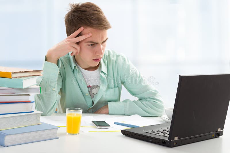 Young Student Overwhelmed Asking for Help Stock Image - Image of exam ...