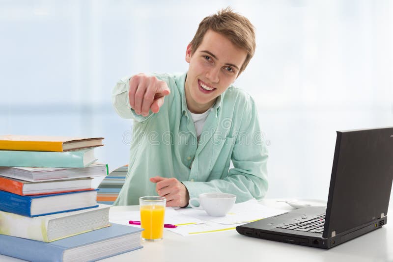 Student Working on Computer Stock Image - Image of solving, notes: 39417971