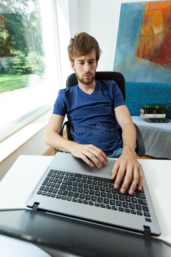 Student Working On Computer Stock Image - Image of professor, research ...