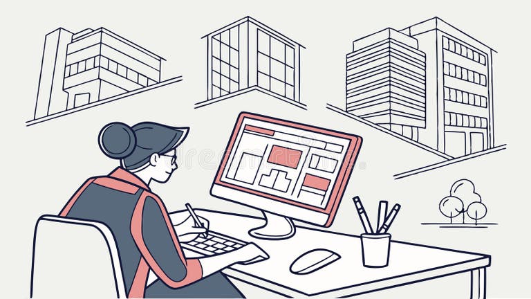 Student Working at Desk, E-learning Study Session, Vector Design ...