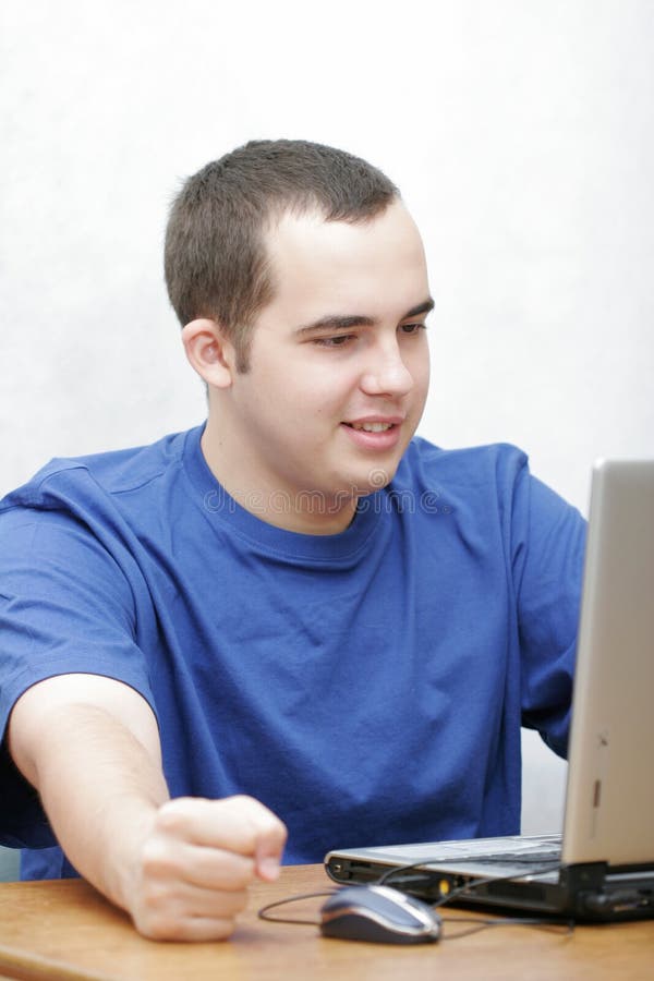 Student Working on His Laptop Stock Photo - Image of students ...