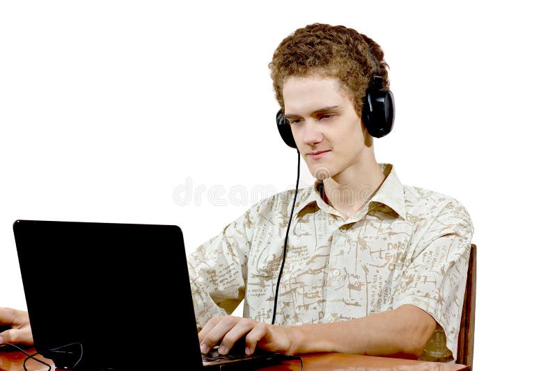 Student Working with a Laptop Stock Photo - Image of isolated ...