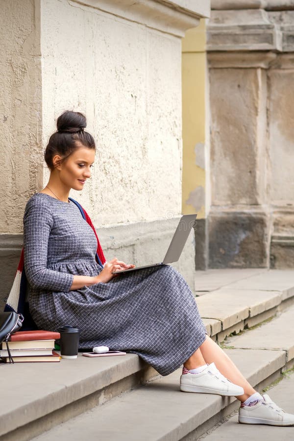 Student Working on Laptop Computer Stock Image - Image of life ...