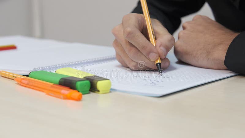 Student write school stock footage. Video of alphabet - 276700510