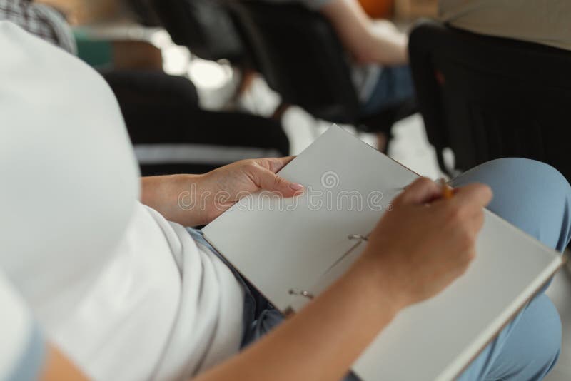 Student Writing an Abstract at University Workshop Stock Image - Image ...
