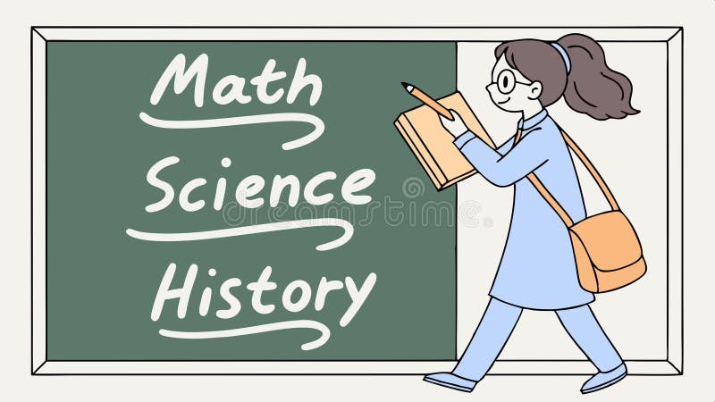 Student Writing on Blackboard, Education and Learning Concept Vector ...