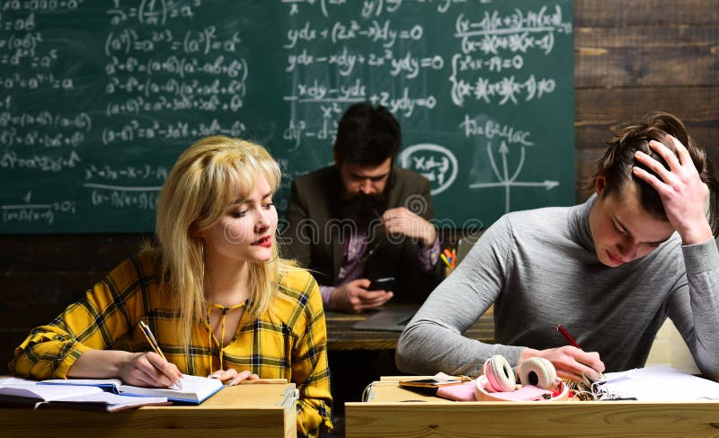 Student Writing Composition for Annual Exams Preparation. Making Time ...