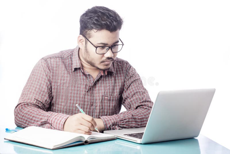 STUDENT WRITING on NOTEBOOK Stock Image - Image of casual, adult: 154201793