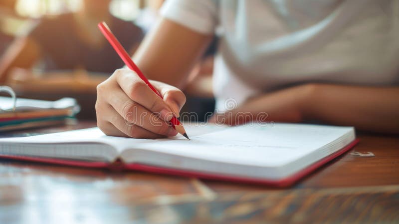 Student is Writing an Exam in a Classroom Setting.. AI Generated Stock ...