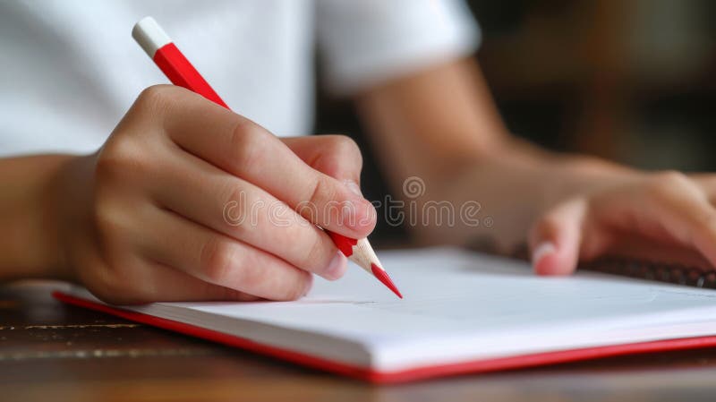 Student is Writing an Exam in a Classroom Setting.. AI Generated Stock ...